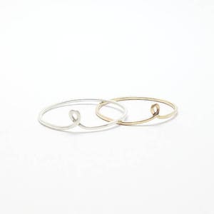 Tiny Loop Ring - Gold Filled Sterling Silver - Stacking Ring - Minimal ...