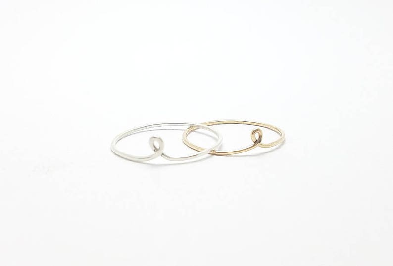 Tiny Loop Ring Gold Filled Sterling Silver Stacking Ring - Etsy
