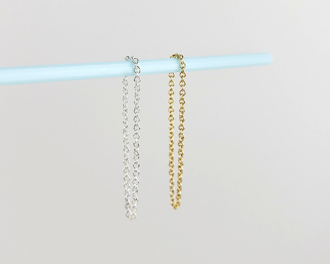 Circle Chain Ring - Tiny Chain - Gold Chain Ring - Silver Chain Ring ...