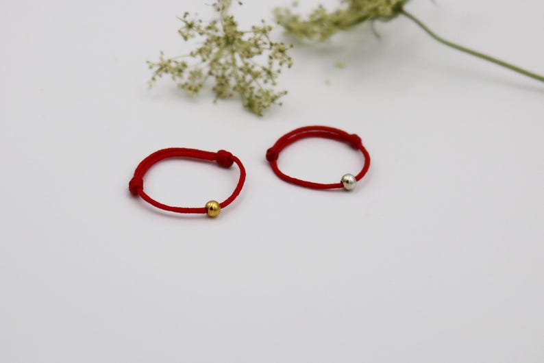 Red String of Fate Ring, 925 Sterling Silver Red String Ring, Promise ...