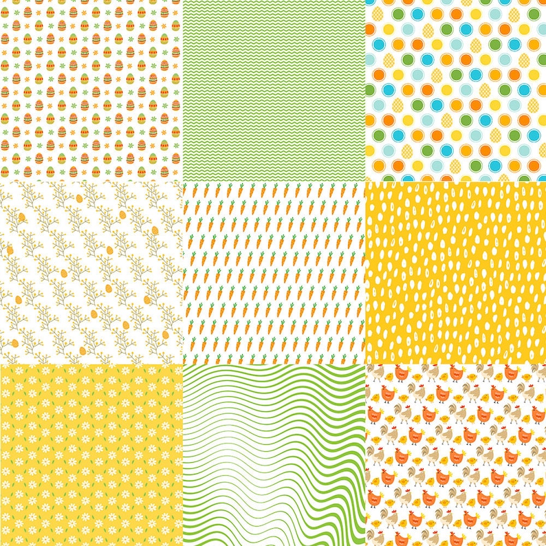 Easter Digital Paper Pack, Easter Paper Pack, Easter Bunny Paper ...
