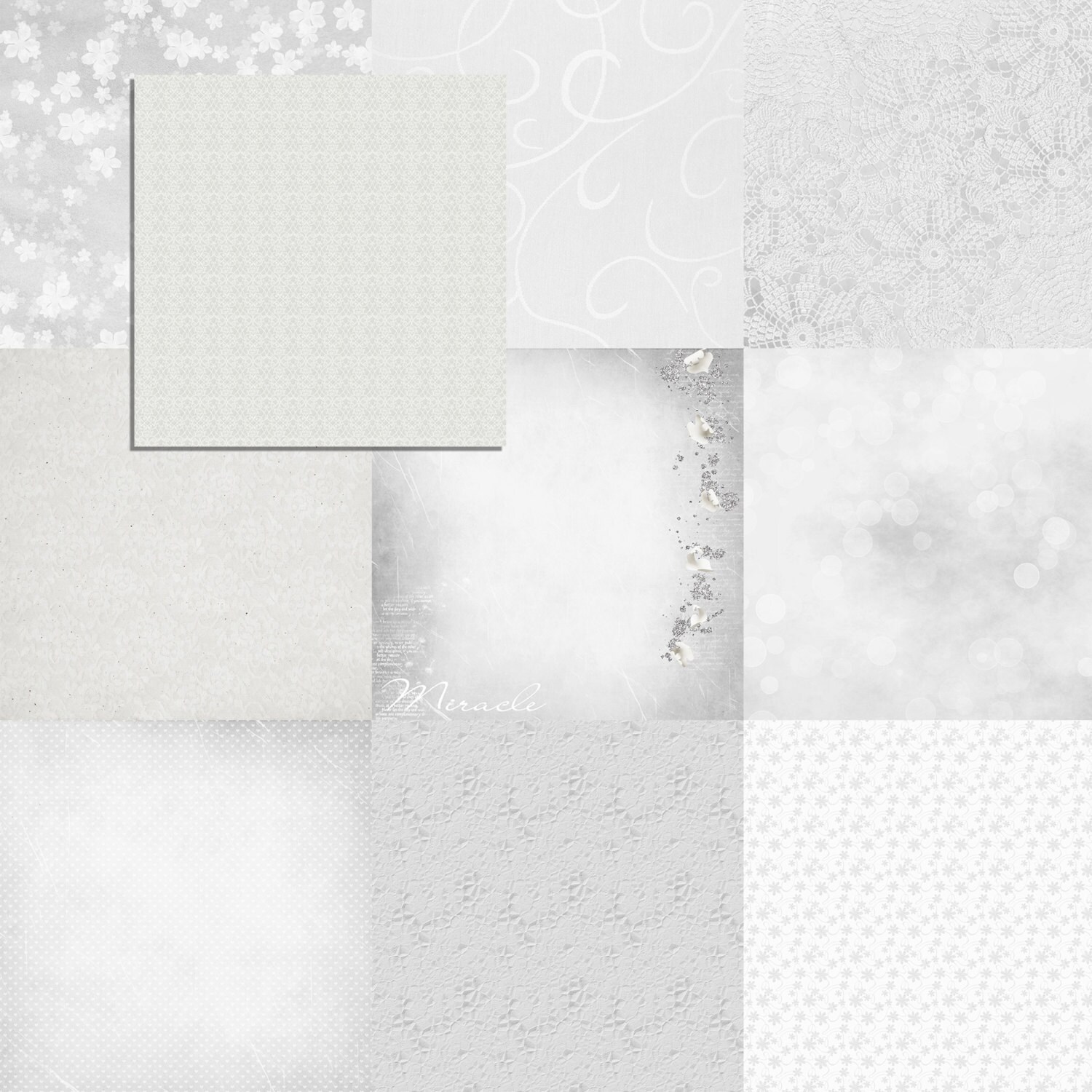 Wedding Digital Paper "save the Date" With Romantic White Wedding ...