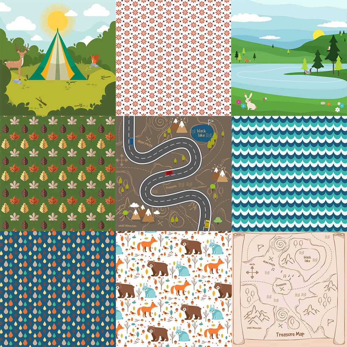 Camping Paper, Camp Paper, Autumn Paper, Lake Paper, Animal, Outdoor ...