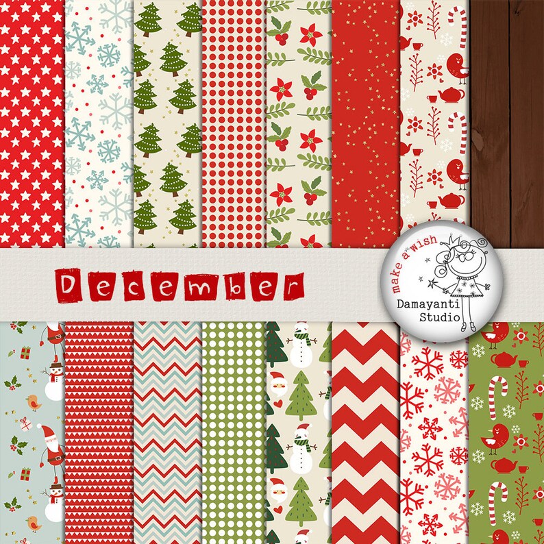 Christmas Digital Paper, Christmas Printable Paper,craft Christmas ...