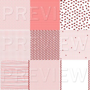 Ladybug Digital Papers, Red & Black Chevron, Gingham, Ladybug Themed ...
