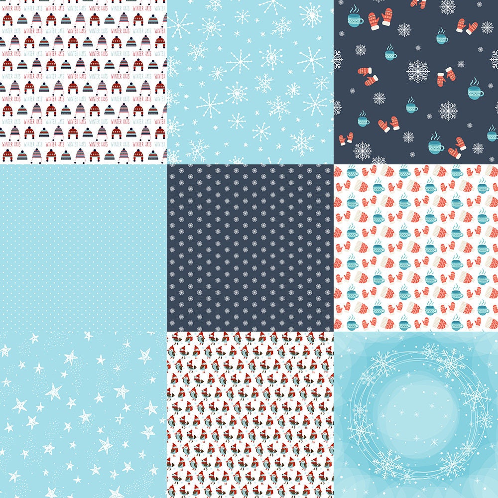 Winter Digital Paper Christmas Paper Christmas Patterns - Etsy