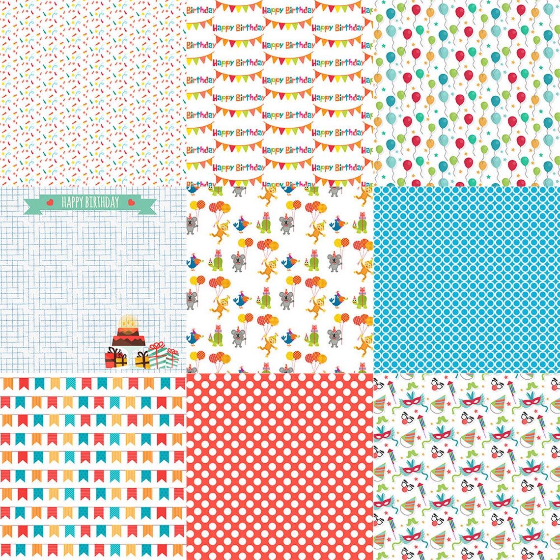 Birthday Party Papers, Happy Birthday, Cards, Invitations, Labels, Cake ...