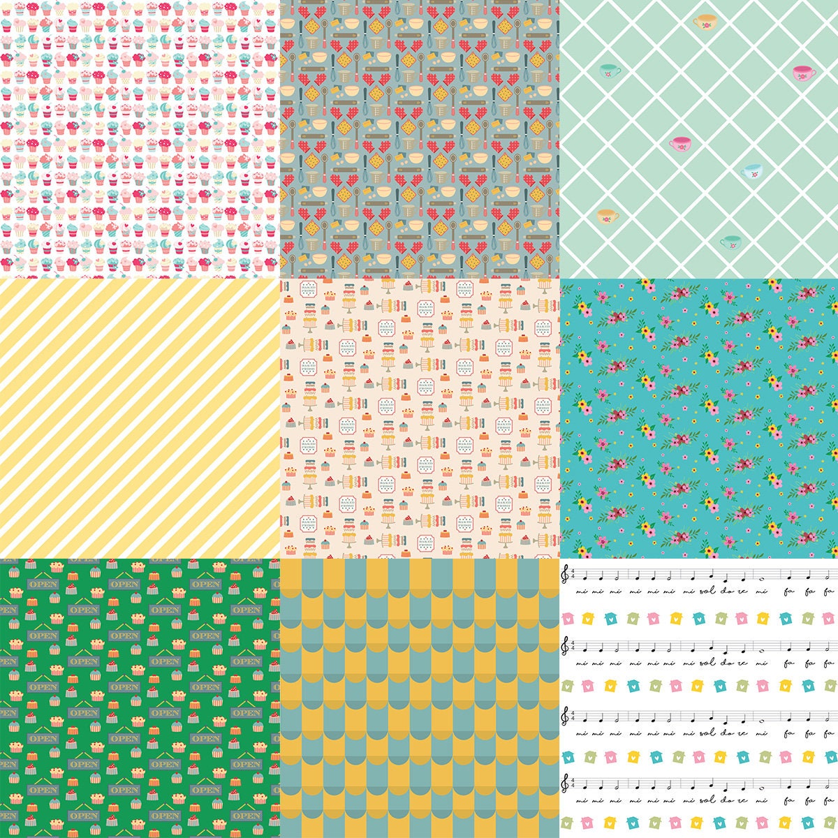 Homemade, Food Papers, Kitchen Papers, Retro Kitchen Digital Paper ...
