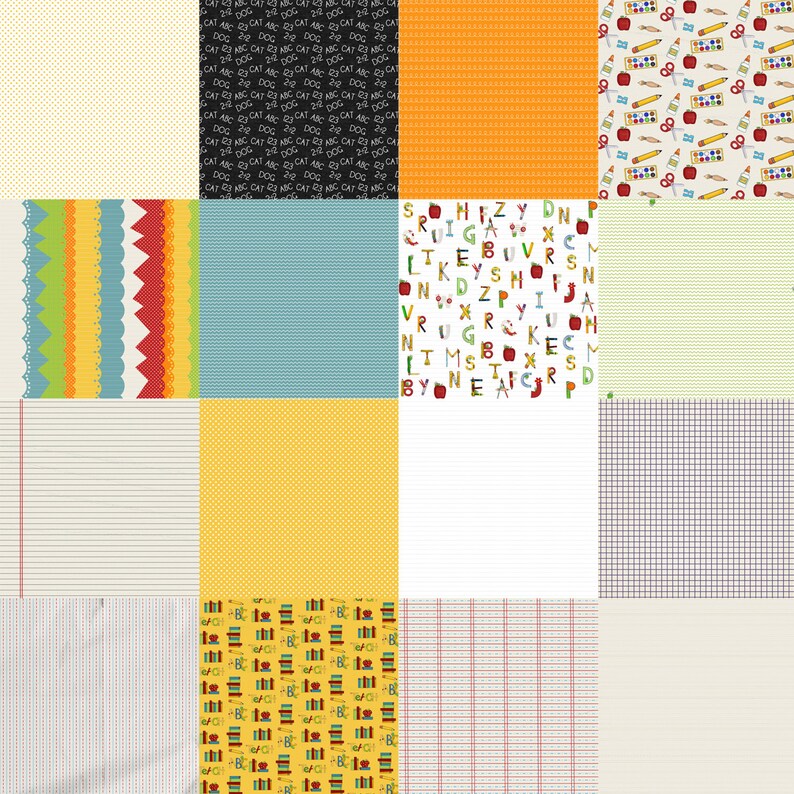 Digital Paper, Printable Paper, Digi Paper, School Paper, Alphabet Digi ...
