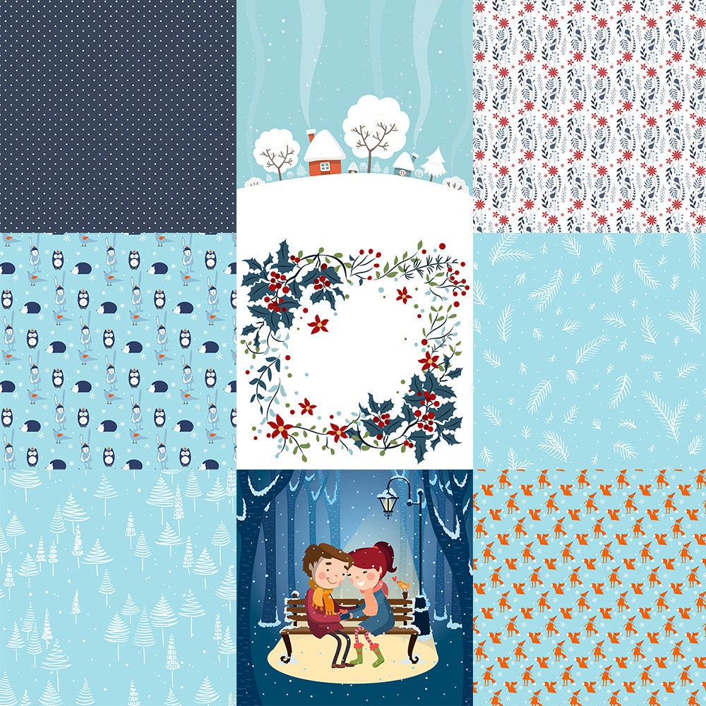 Winter Digital Paper Christmas Paper Christmas Patterns - Etsy