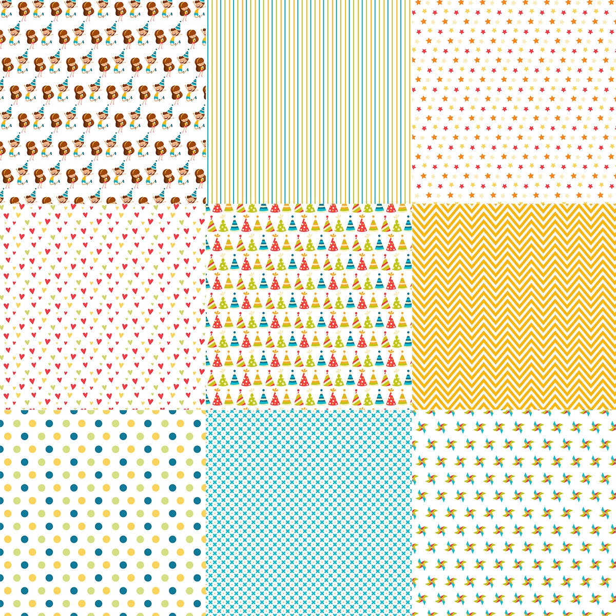 Happy Birthday Paper, Gifts Digital Paper, Scrapbooking Paper, Gift Box ...