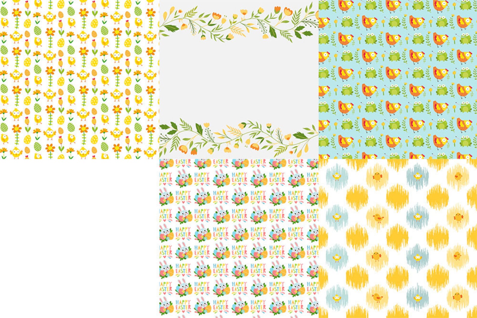 Easter Digital Paper Easter Bunny Scrapbook Papers Chick Wallpaper ...