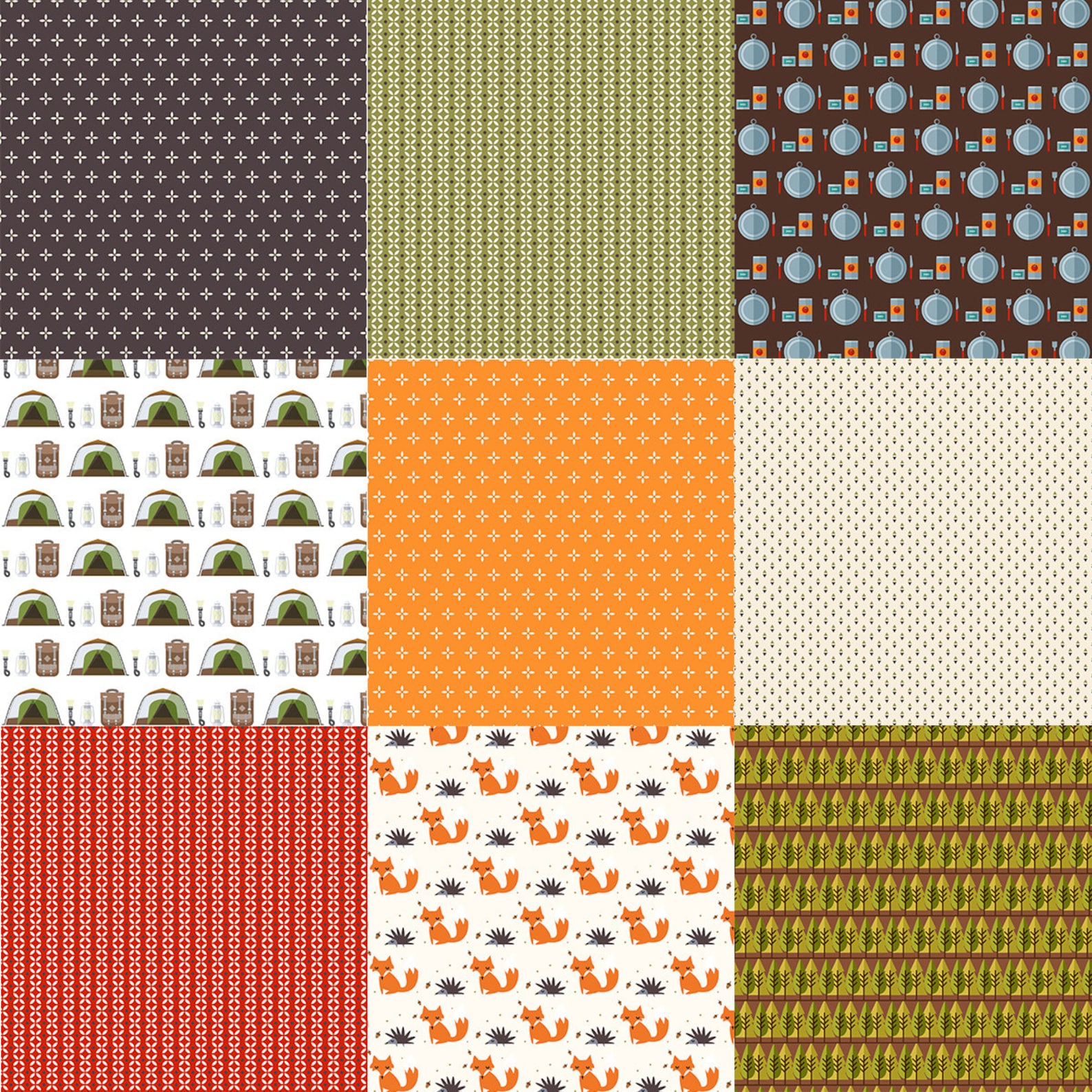 Camping Digital Papers, Great Outdoors Papers, Camping Scrapbook Papers ...
