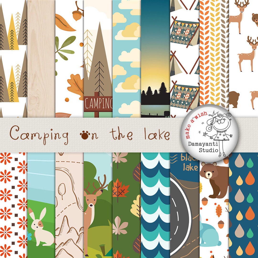 Camping Paper, Camp Paper, Autumn Paper, Lake Paper, Animal, Outdoor ...