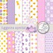 EASTER BUNNY Digital Paper in Pink, Yellow and Lilac, Eggs, Create ...
