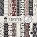 Hipster Digital Papers, Mustache Scrapbook Paper, Hipster Pattern ...