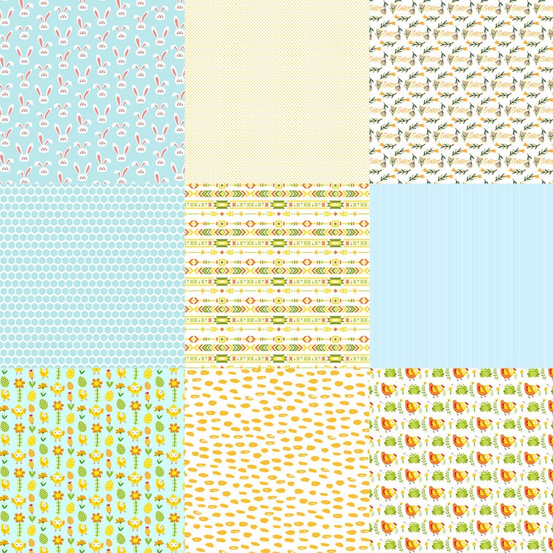 Easter Digital Paper Easter Bunny Scrapbook Papers Chick Wallpaper ...