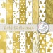 Christmas Digital Paper, Christmas Scrapbook Paper, White & Gold, Gold ...