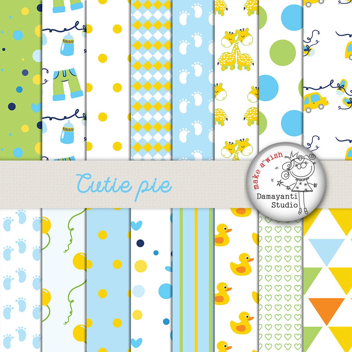 Baby Boy Digital Papers, Baby Digital Paper, Printables, Blue Papers ...