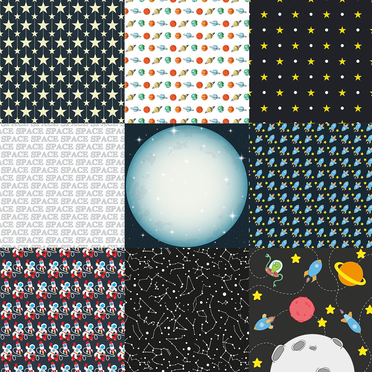 Space Paper Pack, Space Digital Paper, Astronaut Party Paper, Scrapbook ...
