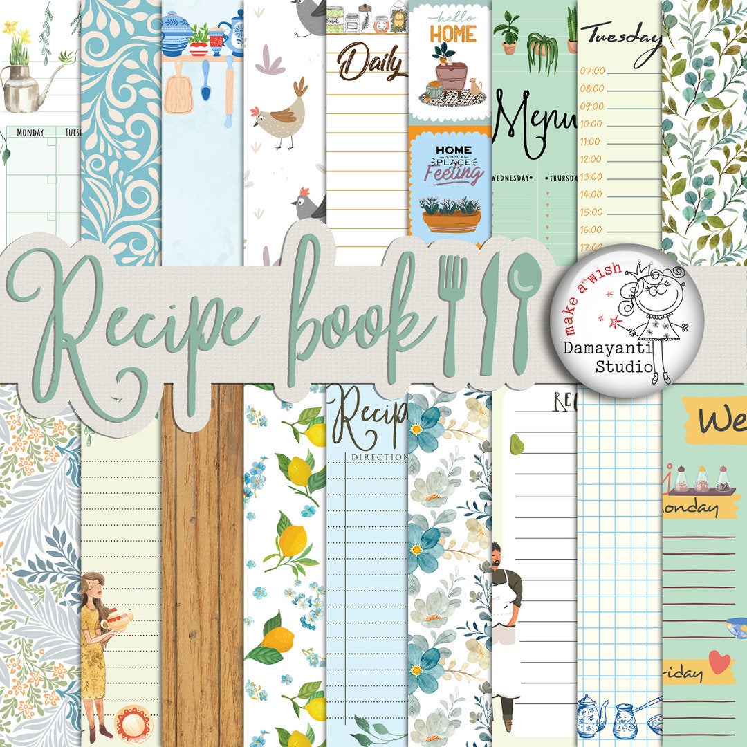 Kitchen Journal, Recipe Journal, My Kitchen Journal, Digital Papers ...