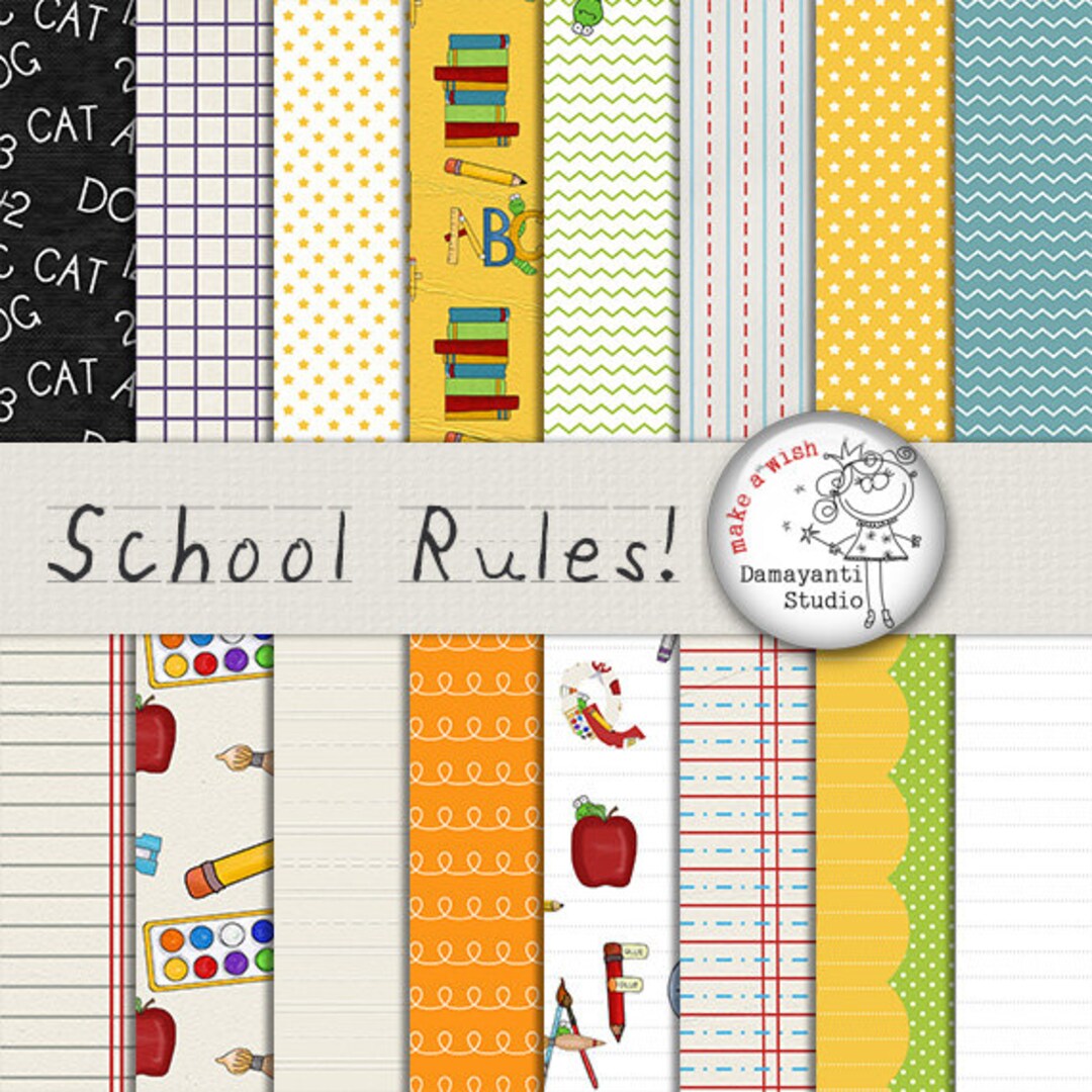 Digital Paper, Printable Paper, Digi Paper, School Paper, Alphabet Digi ...