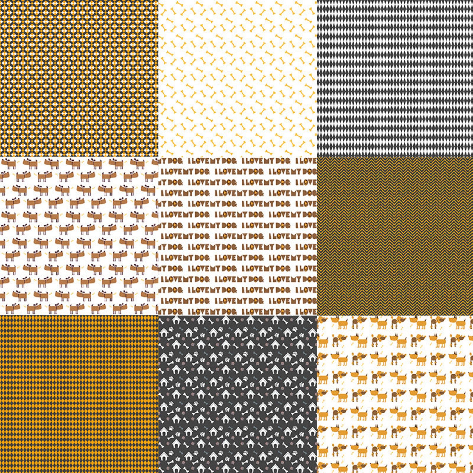 I Love My Dog, Dog Digital Paper, Dog Printable Paper, Craft Paper ...