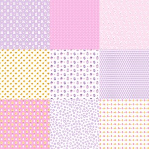 EASTER BUNNY Digital Paper in Pink, Yellow and Lilac, Eggs, Create ...