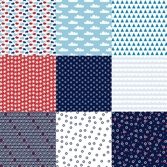 Nautical Digital Paper Anchor Digital Paper Coastal Digital Paper Navy ...