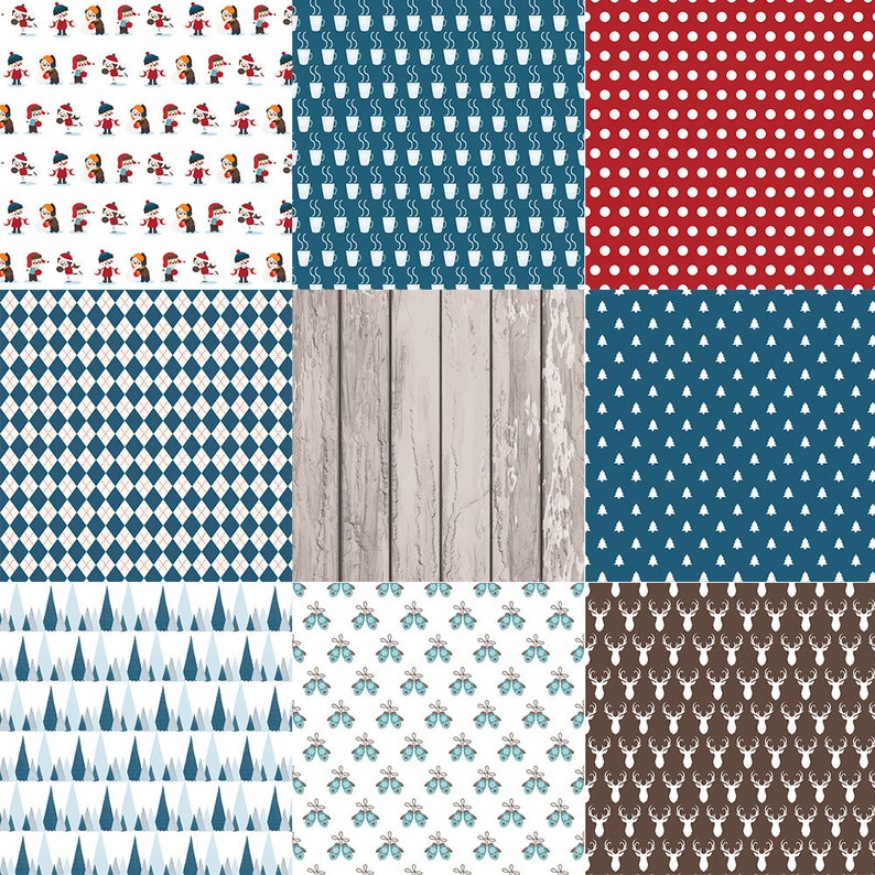 Let It Snow Winter Digital Papers, Winter Chill Papers, Winter ...