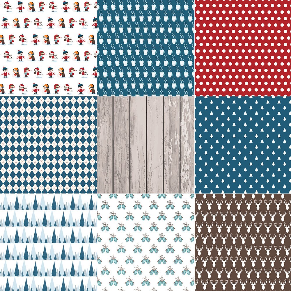 Let It Snow Winter Digital Papers, Winter Chill Papers, Winter ...