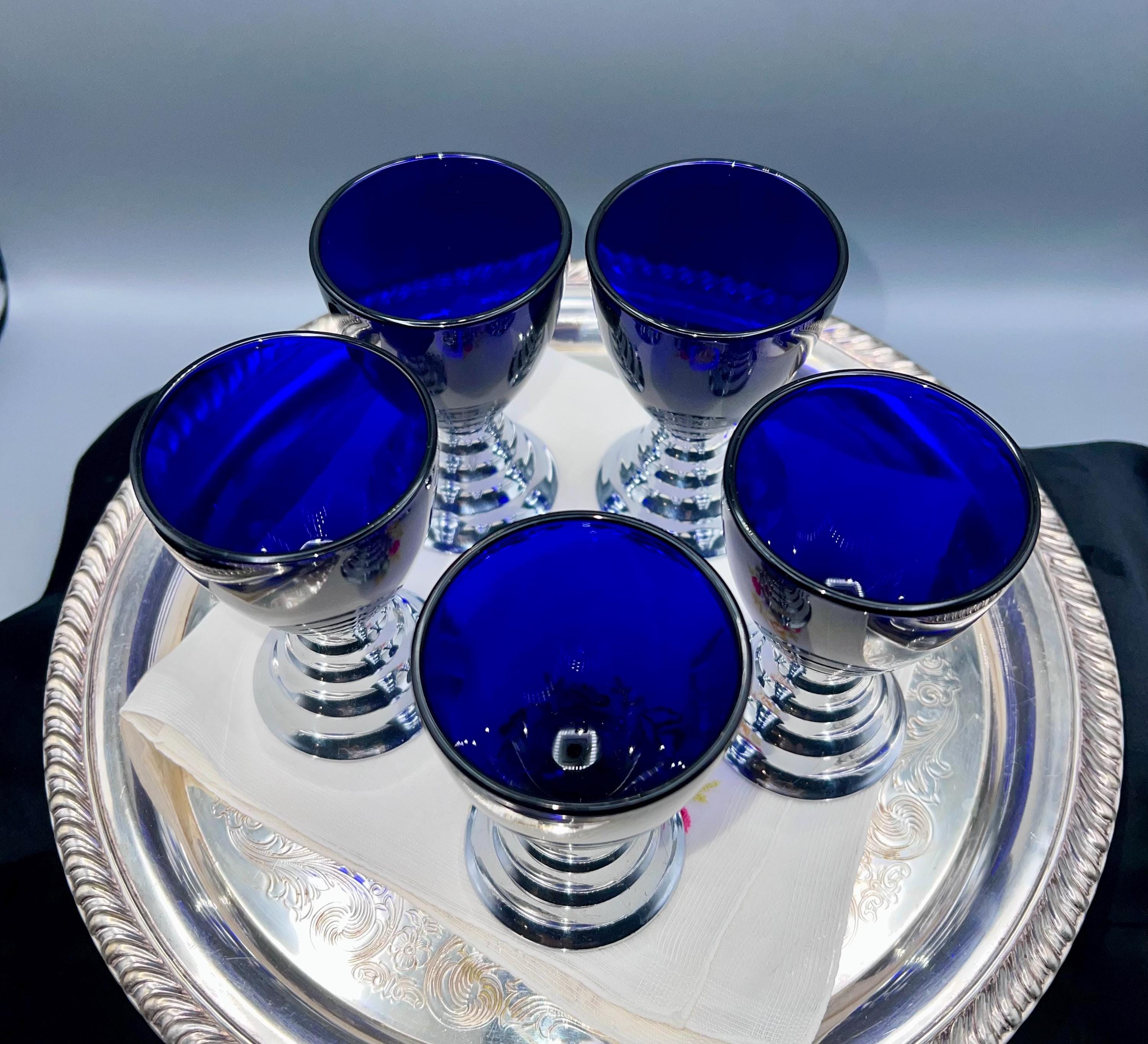 Antique 1930's Chase "blue Moon" Art Deco Cobalt Glass With Chrome Base ...