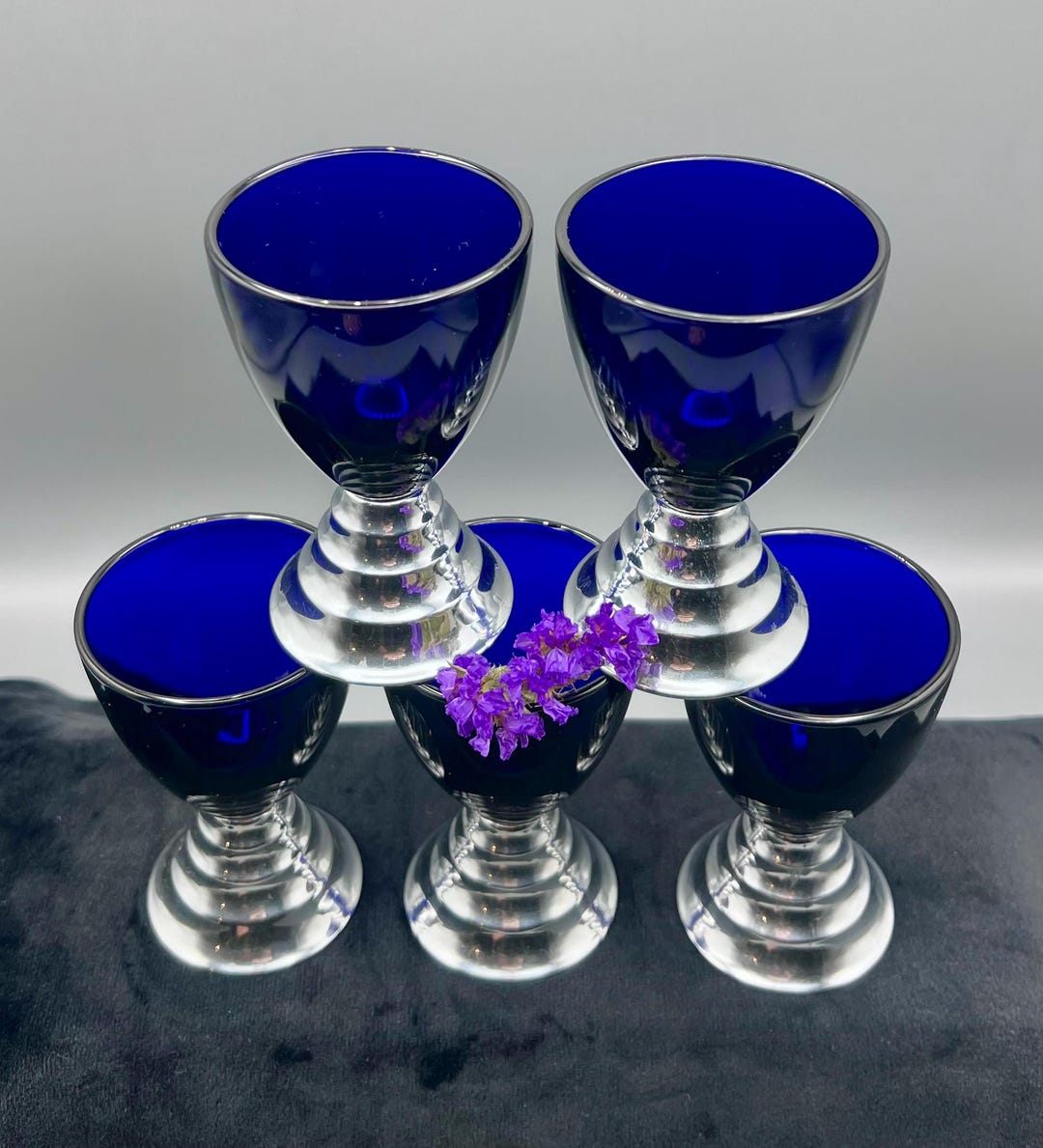 Antique 1930's Chase "blue Moon" Art Deco Cobalt Glass With Chrome Base ...
