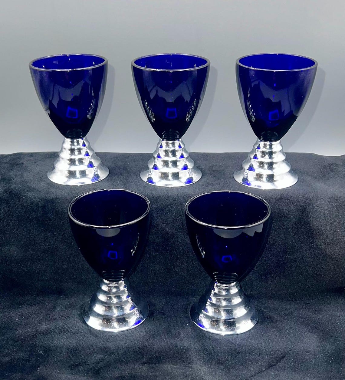 Antique 1930's Chase "blue Moon" Art Deco Cobalt Glass With Chrome Base ...