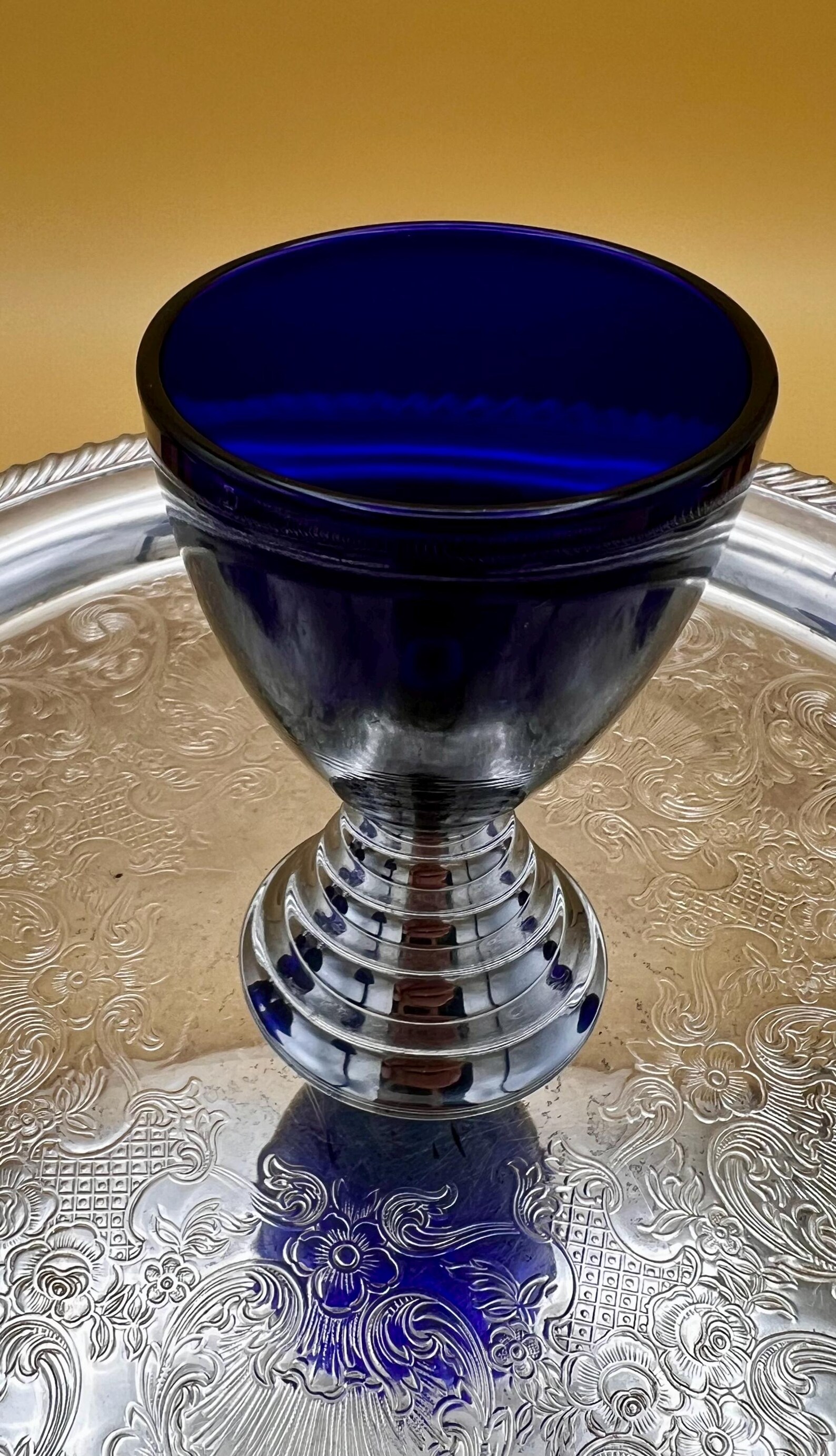 Antique 1930's Chase "blue Moon" Art Deco Cobalt Glass With Chrome Base ...