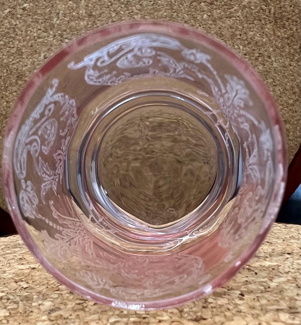 Vintage Pink Shot Glass Hand Blown and Etched 1920s Very Rare and ...