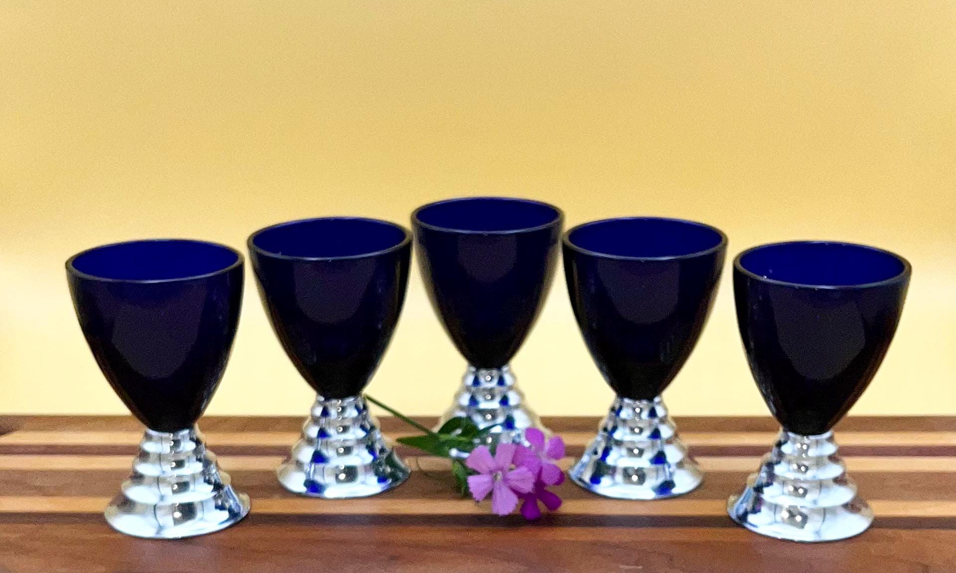 Antique 1930's Chase "blue Moon" Art Deco Cobalt Glass With Chrome Base ...
