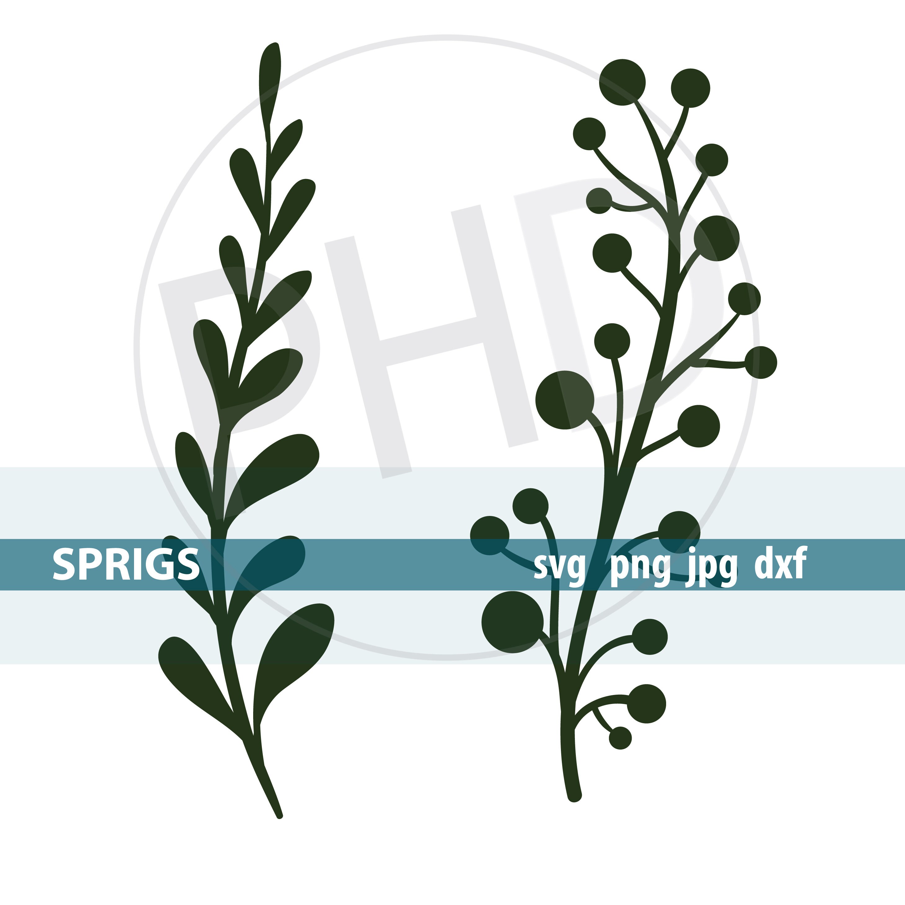 Sprigs 2cut and print files-svg png jpg dxf | Etsy