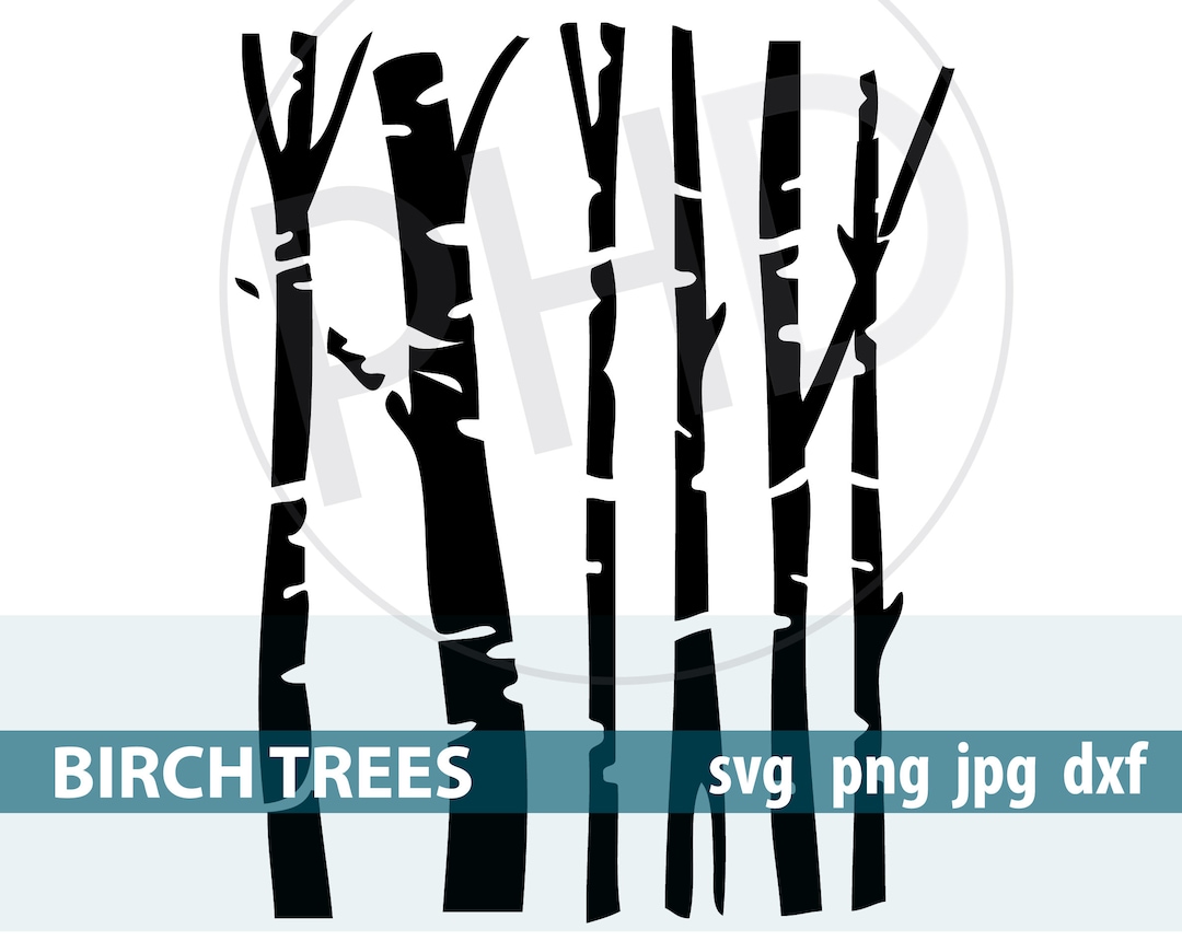 Birch Trees Cut and Print Files-svg, Png, Jpg, Dxf - Etsy