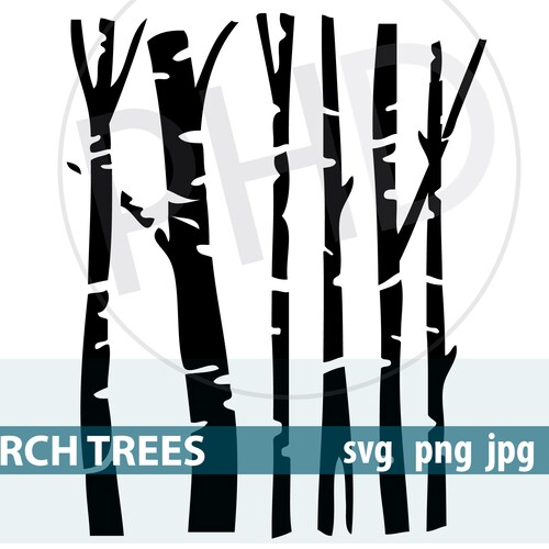 Birch Trees Cut and Print Files-svg Png Jpg Dxf | Etsy