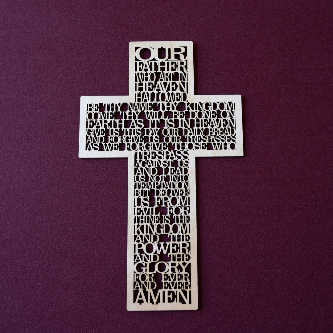 The Lord’s Prayer, Precision Laser Cut in the Shape of a Cross or ...