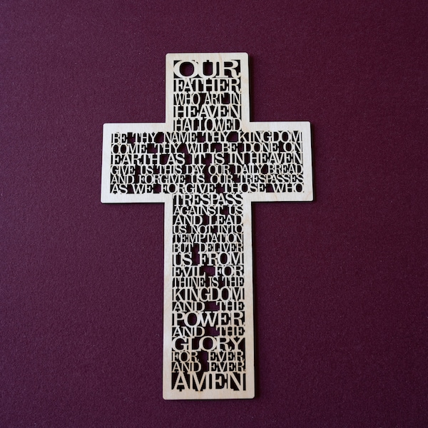 Laser Cut Lords Prayer Cross - Etsy