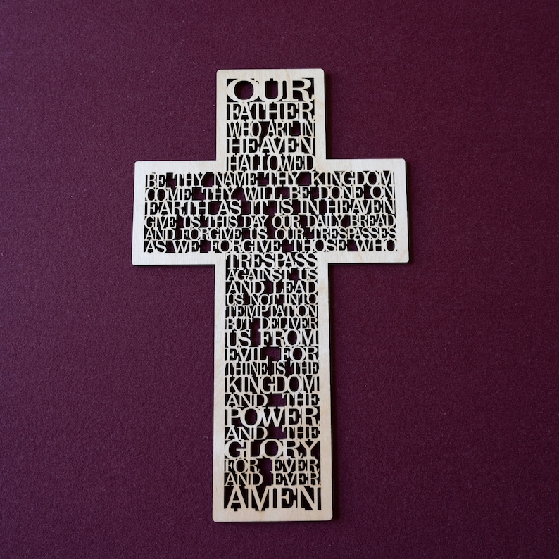 The Lord’s Prayer, Precision Laser Cut in the Shape of a Cross or ...