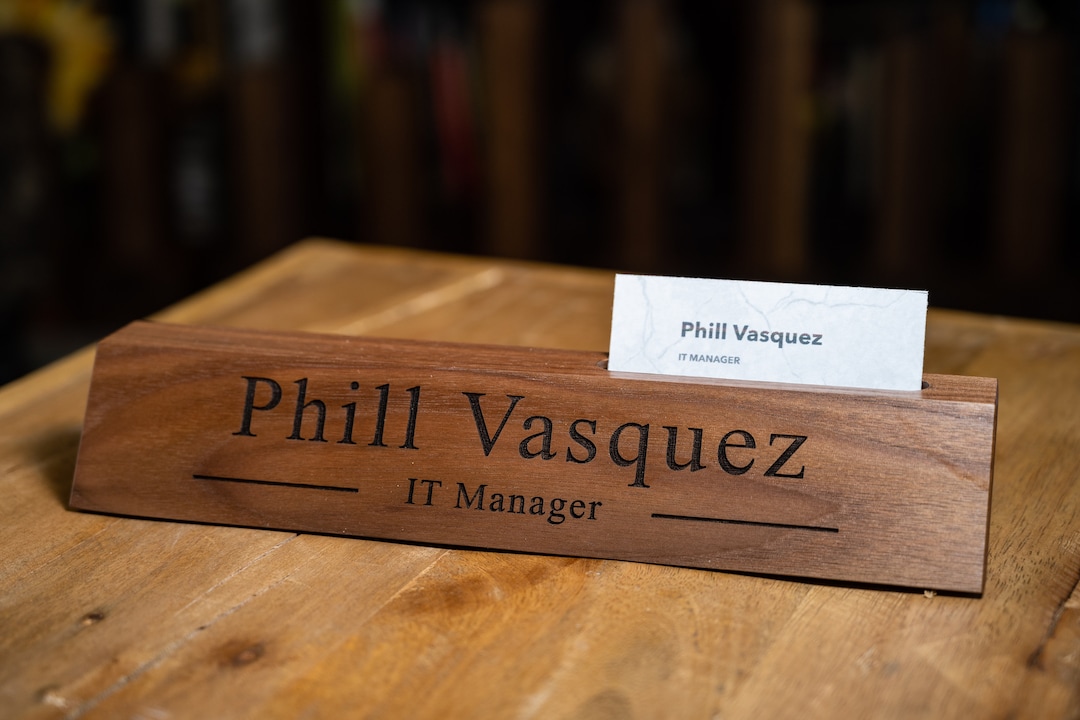 Engraved Business Card Holder, Desk Name Plate, Custom Name Sign ...