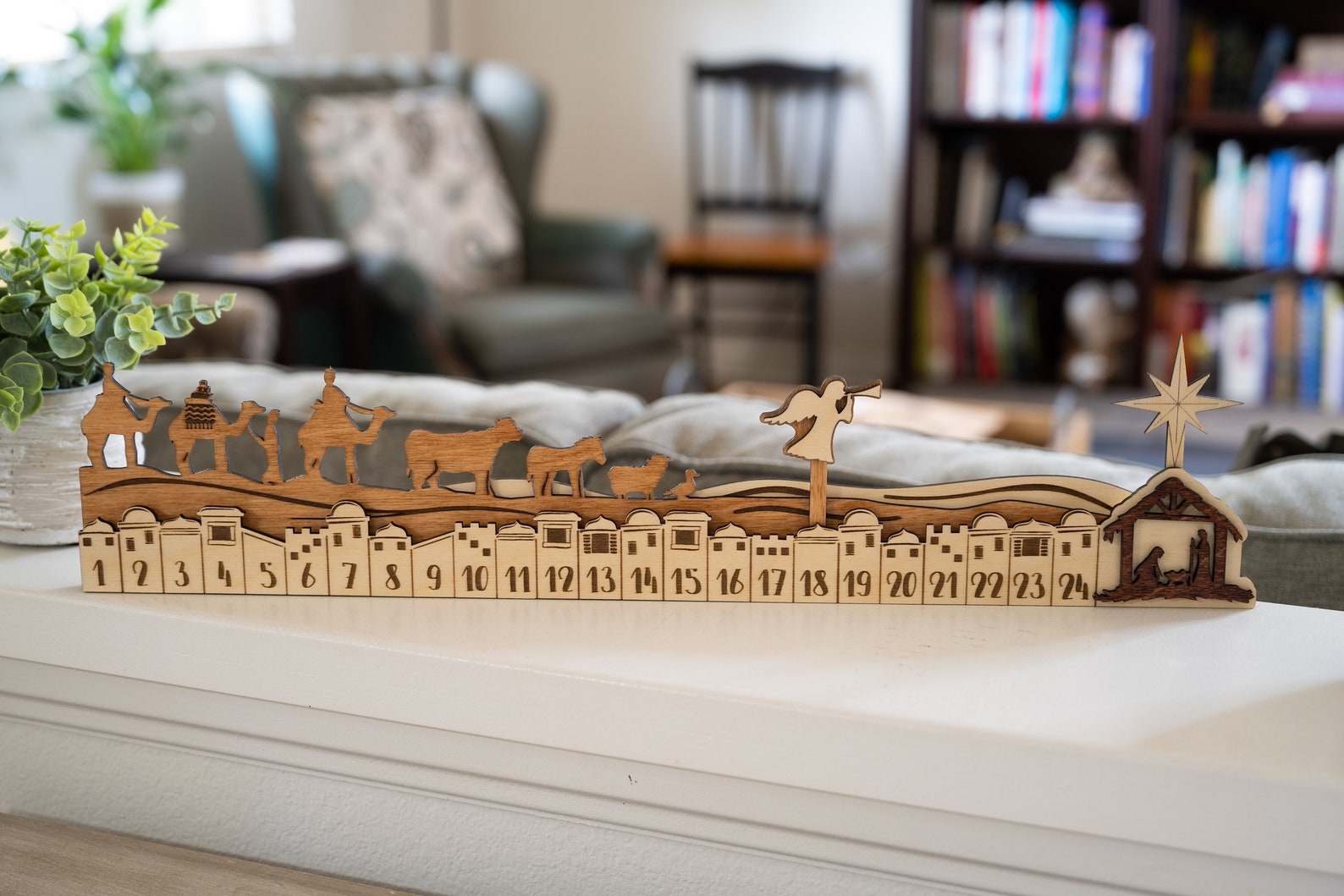 Nativity Advent Calendar, Nativity Scene, Christmas Mantle Decor ...