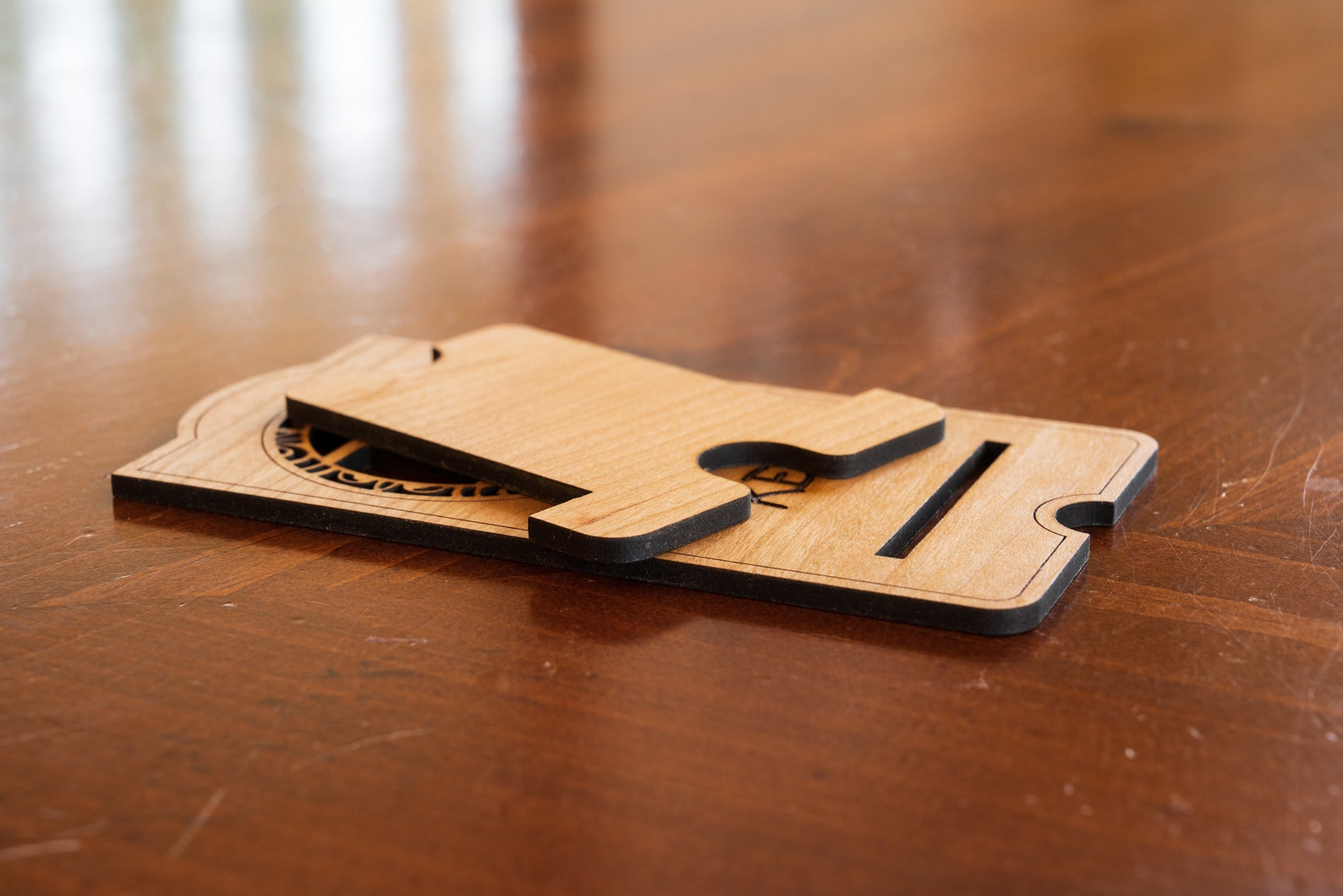 Personalized Monogram Laser Cut Cell Phone Stand. Walnut Phone Stand ...