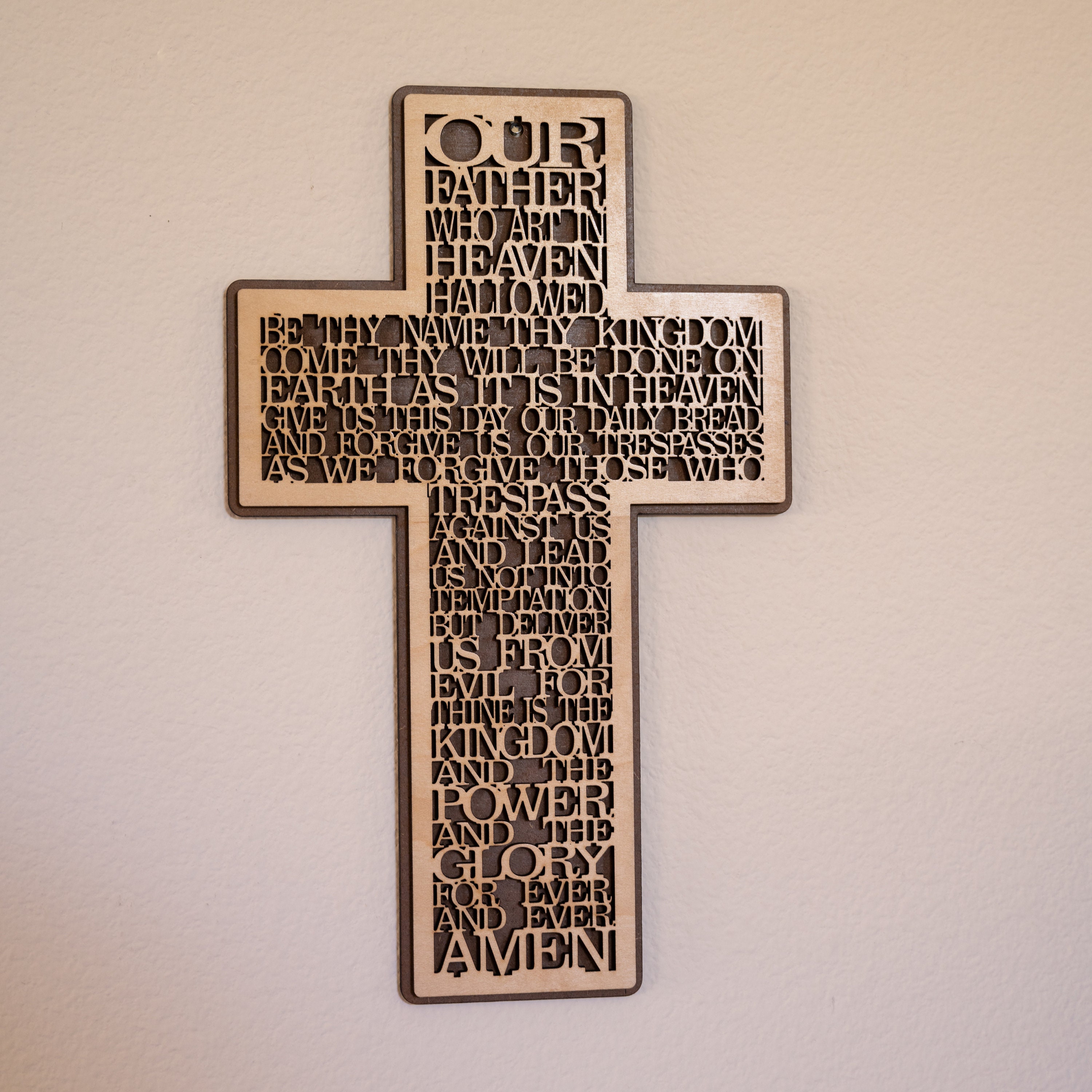 The Lord’s Prayer, Precision Laser Cut in the Shape of a Cross or ...