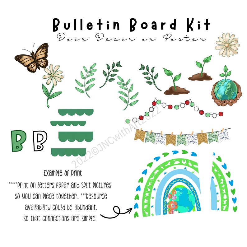 Earth Day Bulletin Board Kit | Be Kind to Our Earth Classroom Decor ...