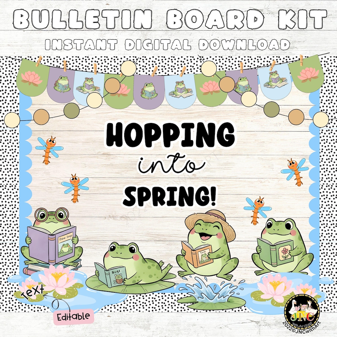 Spring Frog Bulletin Board Kit | Hopping Into Spring Classroom Door ...