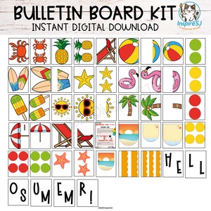 Summer Bulletin Board Kit, Classroom Door Decor, End of Year Bulletin ...